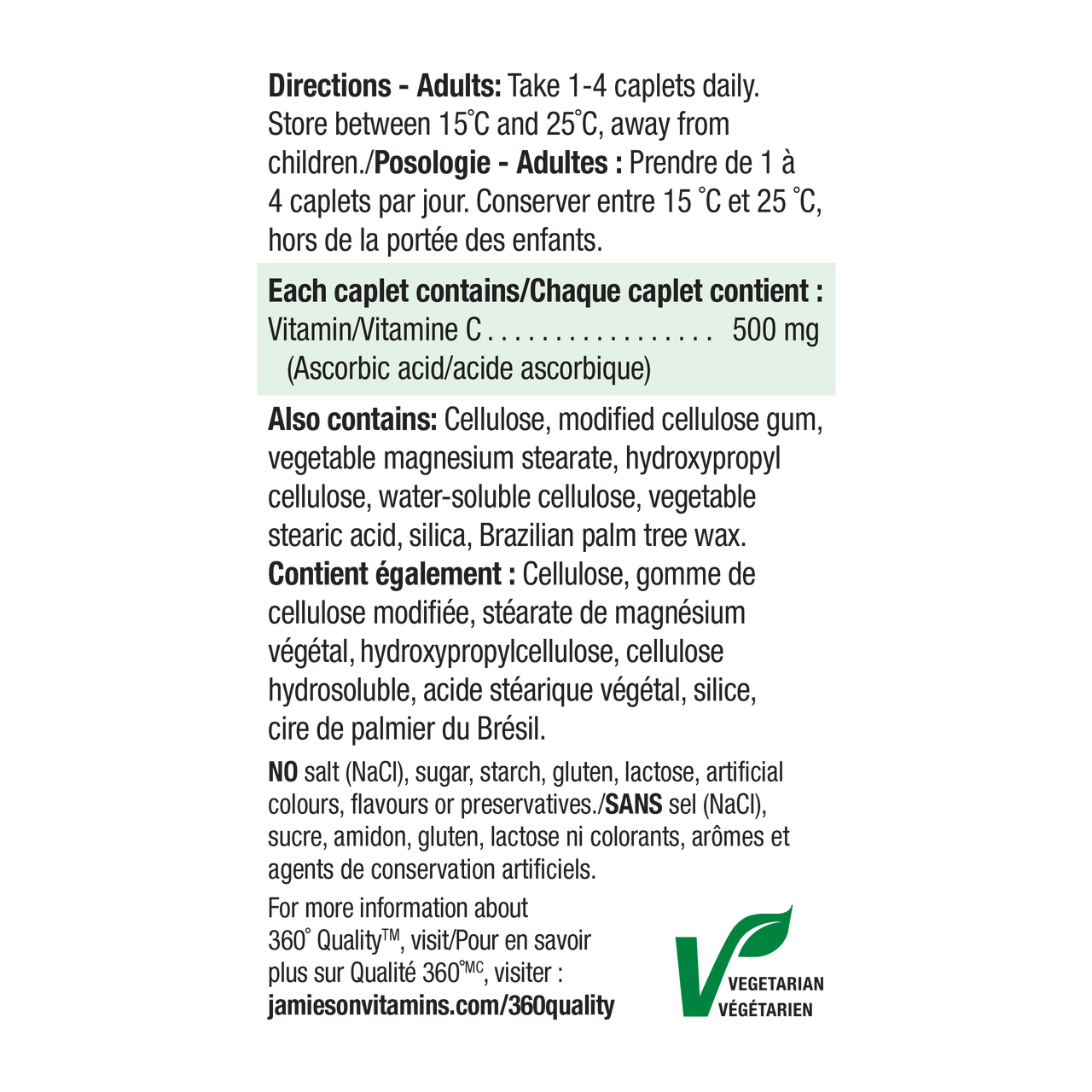 Vitamin C 500 mg – Jamieson Vitamins