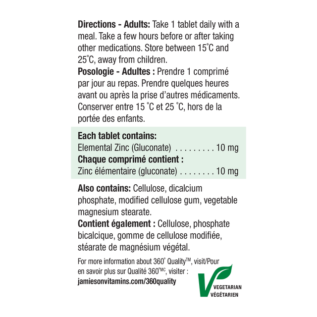 Zinc Tablets 10 mg: Immune Support | Shop Jamieson – Jamieson Vitamins