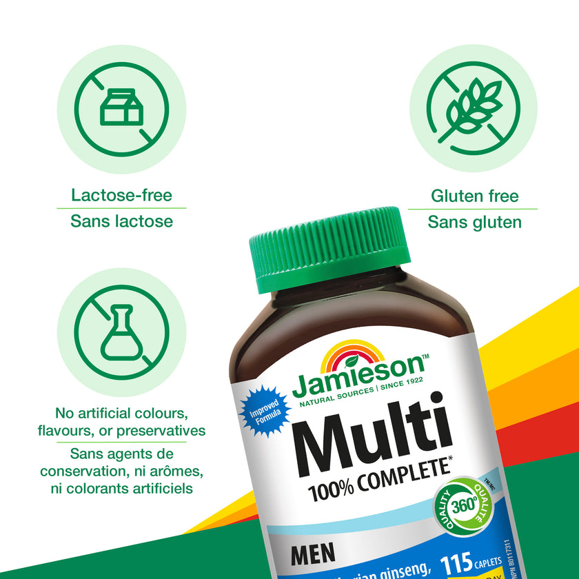 Jamieson 100% Complete Multi for Men | Daily Multivitamin – Jamieson ...