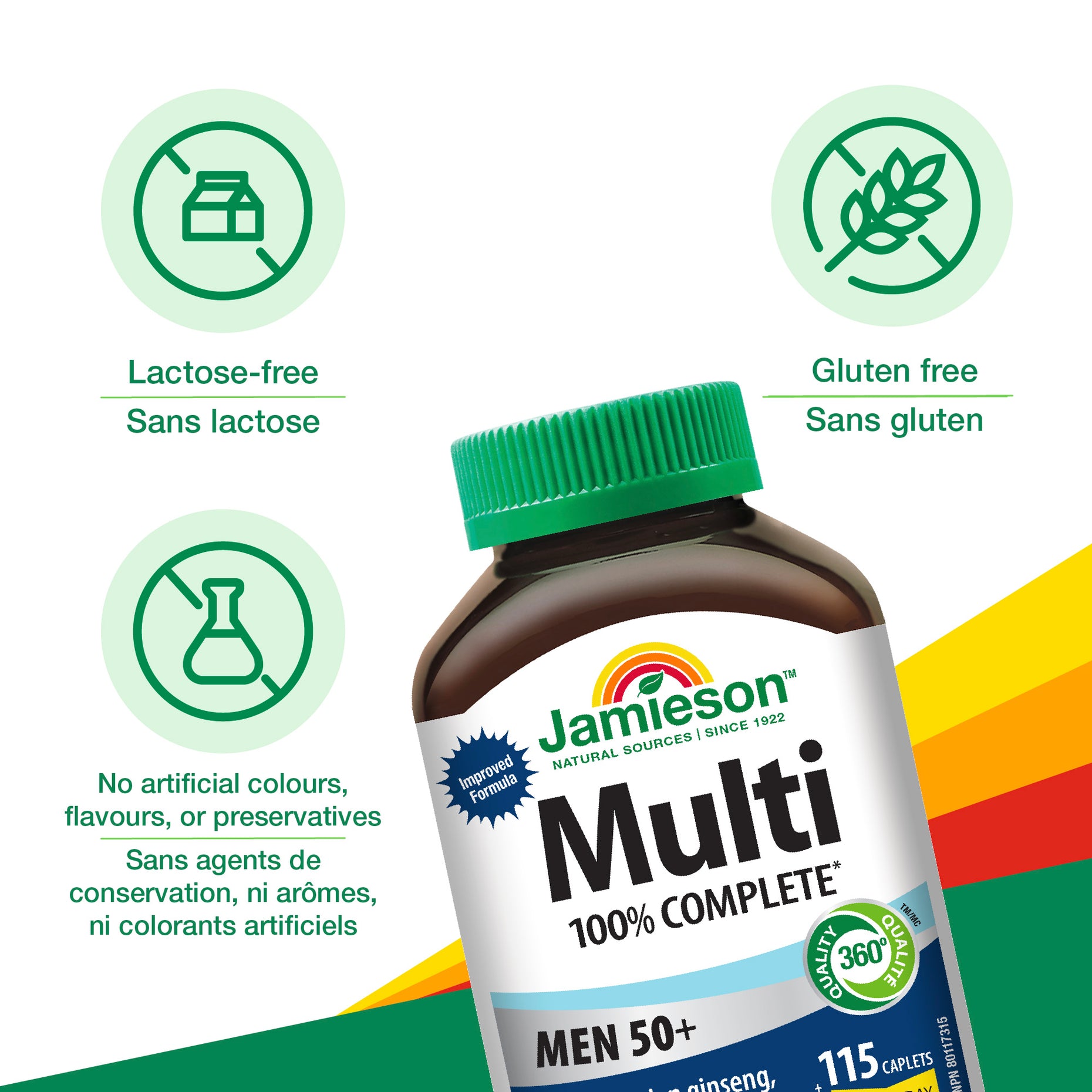 Jamieson 100% Complete Multi for Men 50+ | Daily Multivitamin ...