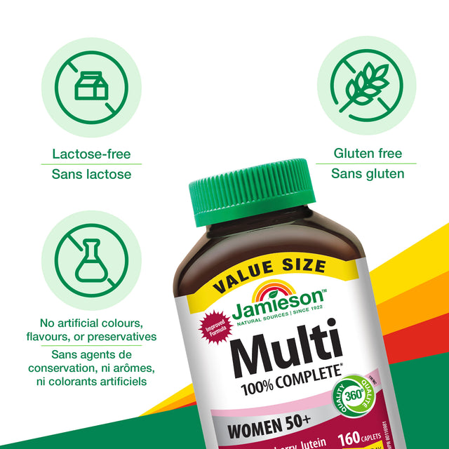 Jamieson 100% Complete Multi for Women 50+ | Daily Multivitamin ...