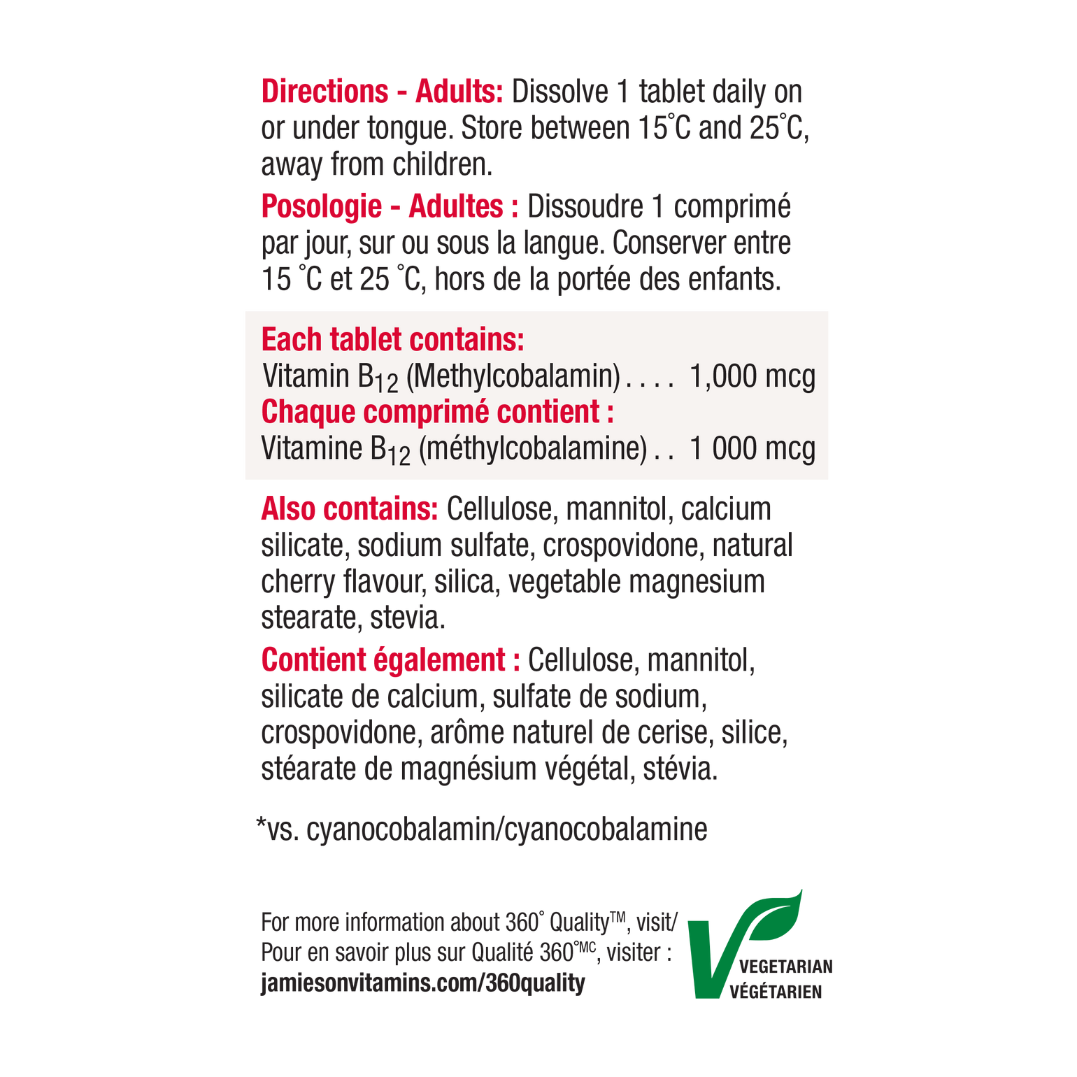 Vitamin B12 | Fast-Dissolving – Jamieson Vitamins
