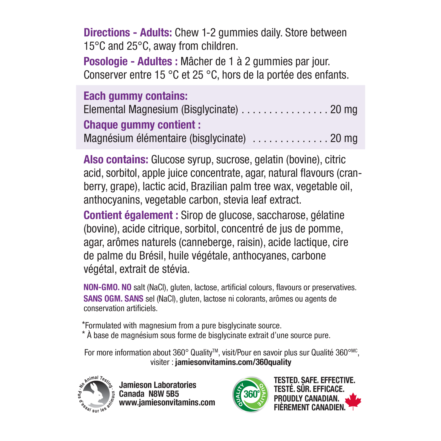 100% Pure Magnesium Bisglycinate Gummies | Shop Jamieson – Jamieson ...
