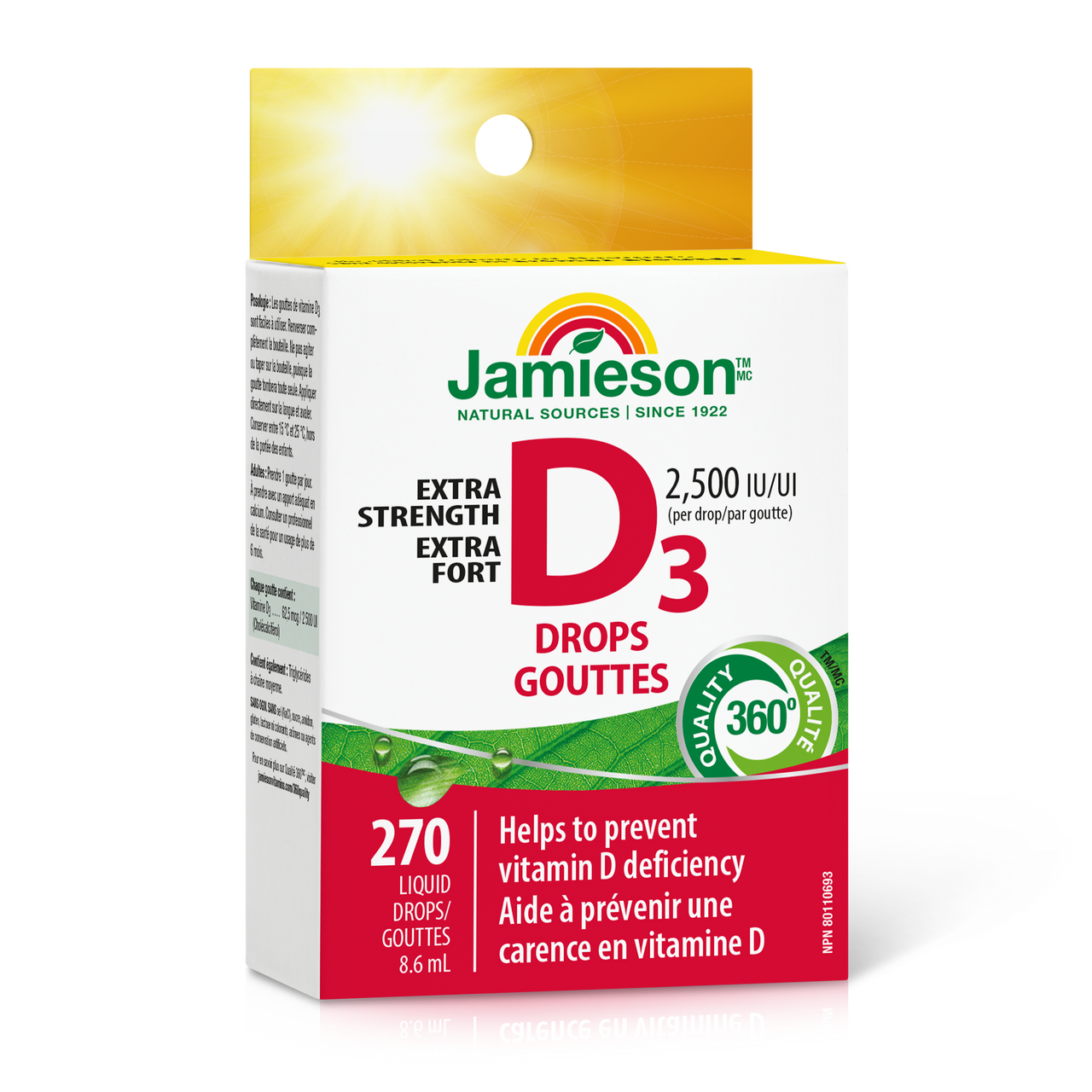 Vitamin D3 2,500 IU Drops – Jamieson Vitamins