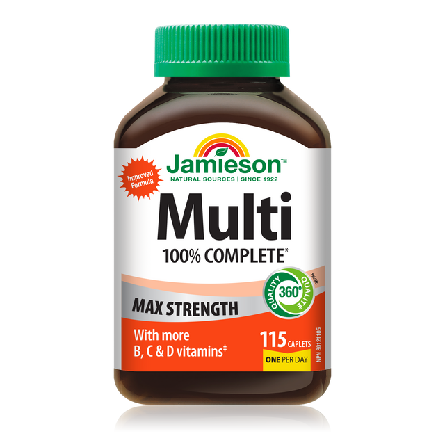 Jamieson 100% Complete Max Strength Multivitamin for Active Adults ...