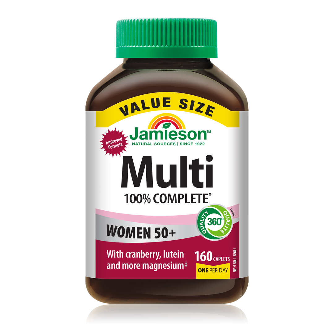 Multi-vitamines 100 % complet pour femmes de 50 ans et plus – Jamieson Vitamins
